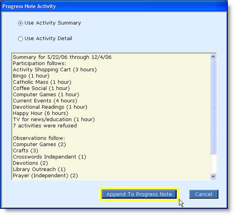 Resident Progress Notes